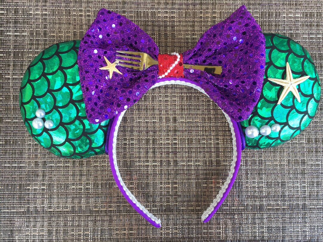 Mermaid Inspired Minnie Ears Ariel Ears Mouse Ears Animal - Etsy