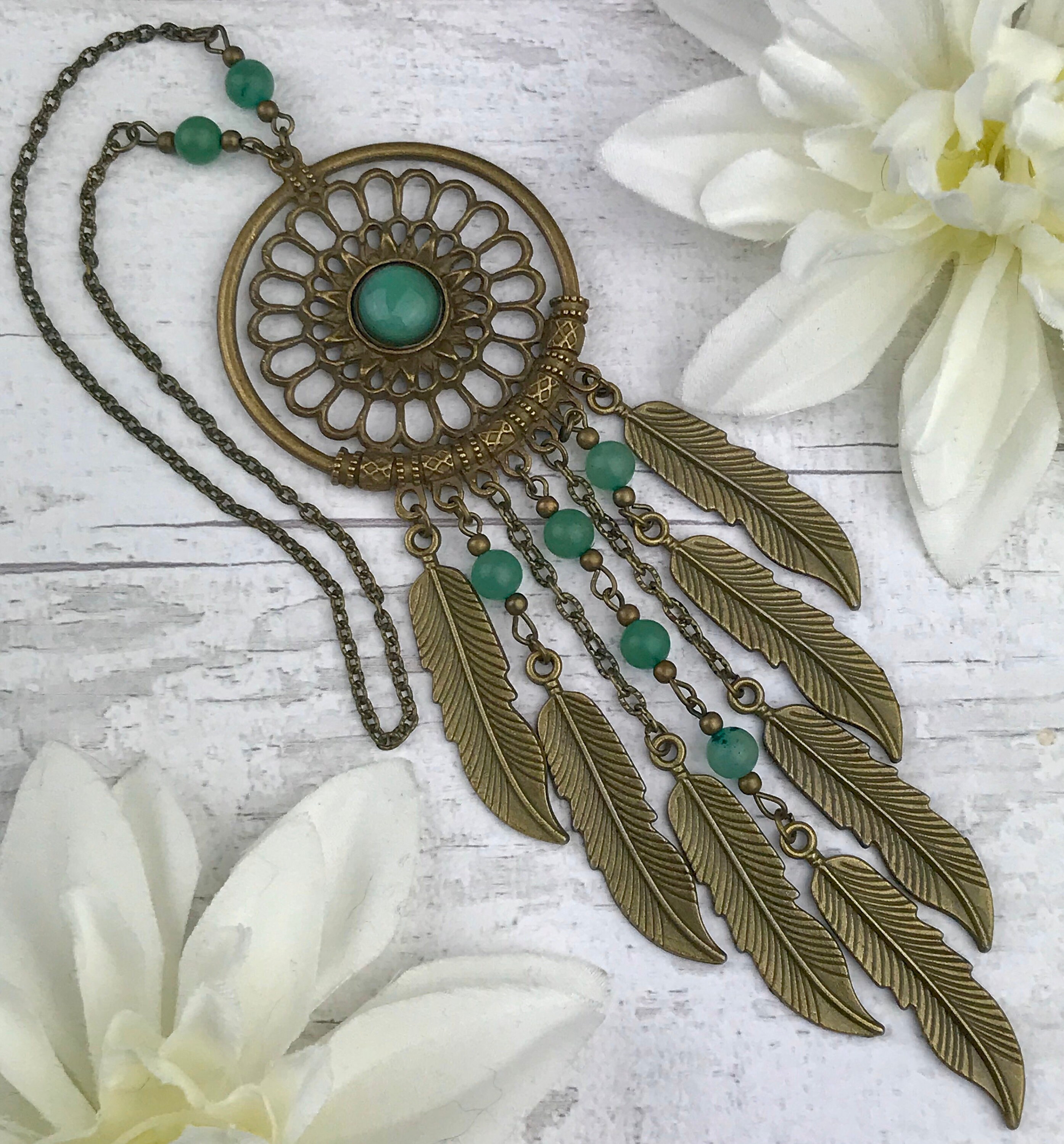 Bronze Gemstone Dreamcatcher Healing Crystal Dreamcatcher | Etsy