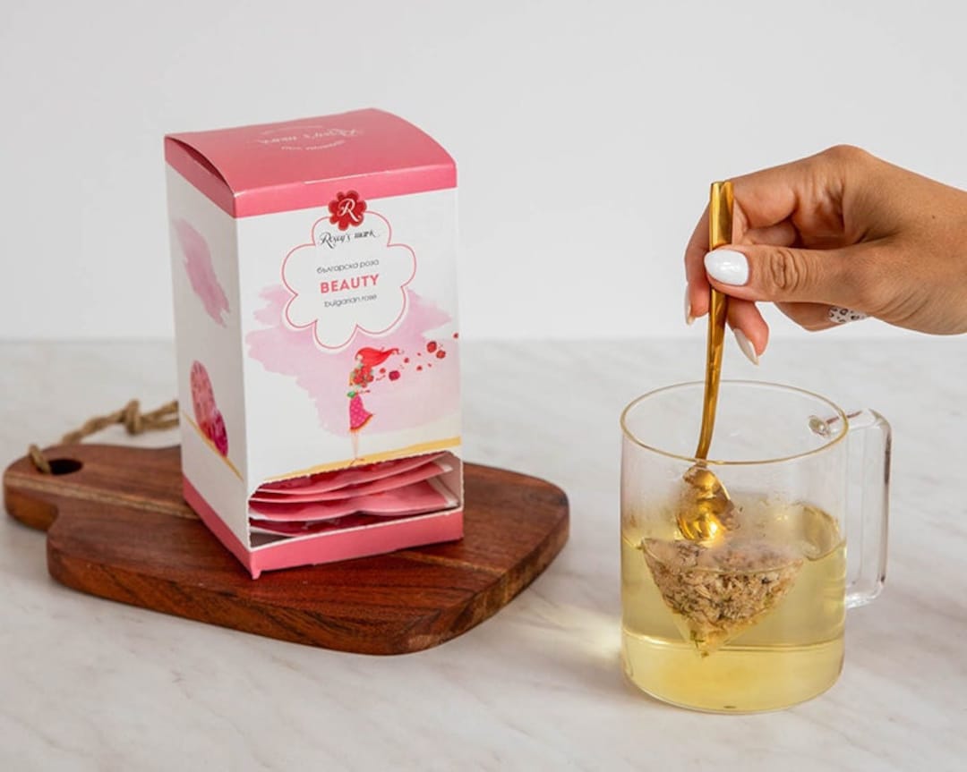 Bulgarian Rose TEA Beauty Premium Dry Flowers in Pyramid Tea Bags in ...