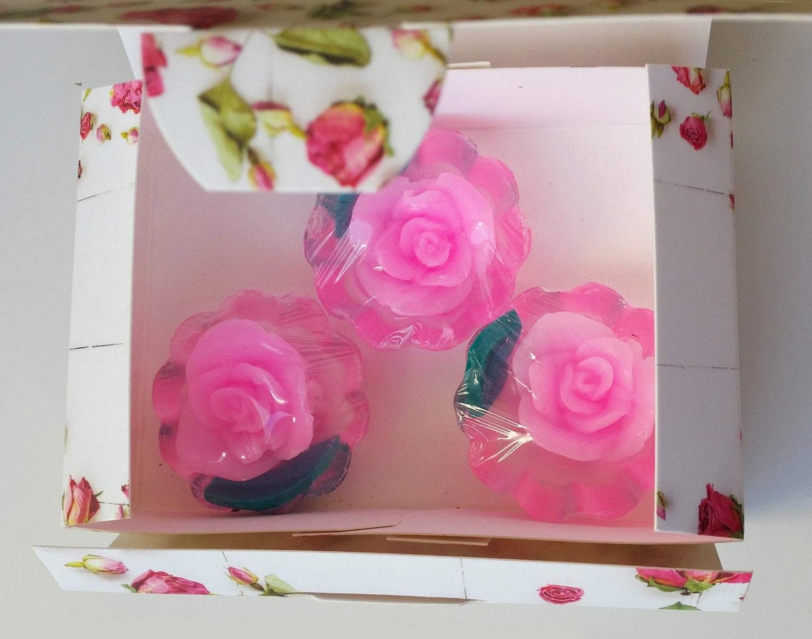 Rose Aromatic Soap Bar 3PCS 20g Gift Box Souvenir Wedding | Etsy