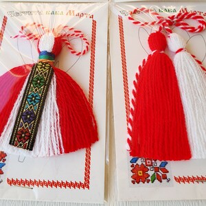 Set 4 Different Martenici Bulgarian Folklore Decoration Red and White ...