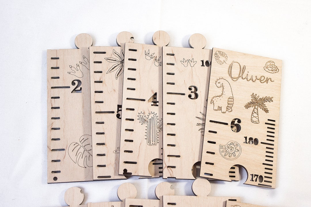 Personalized Wooden Growth Charts for Kids, Nursery Dinosaur Wall Decor ...