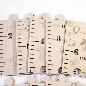 Personalized Wooden Growth Charts for Kids, Nursery Dinosaur Wall Decor ...