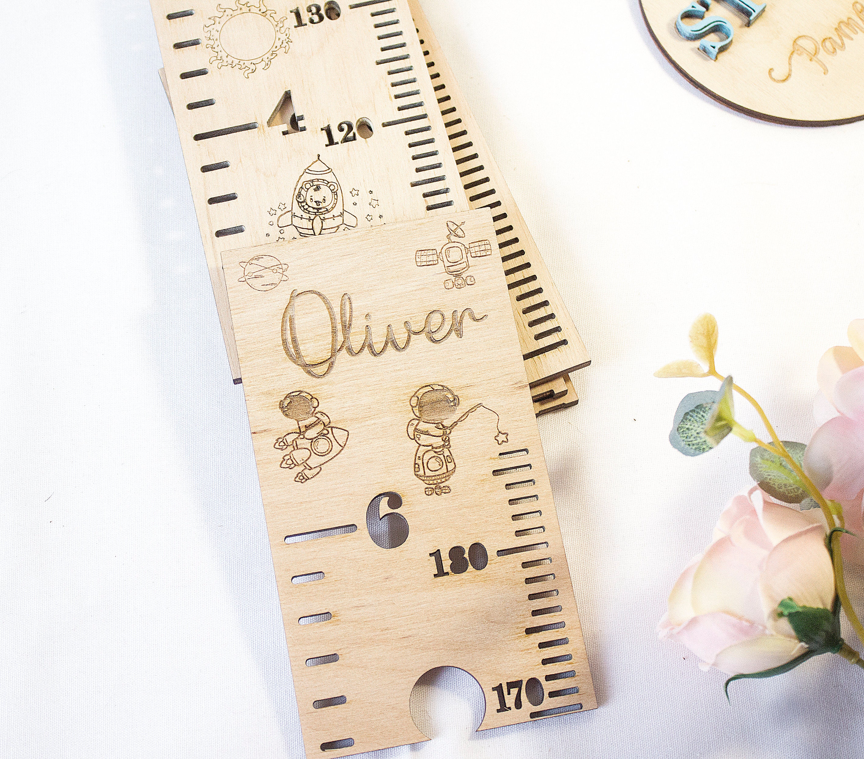 Personalized Wooden Growth Charts for Kids, Nursery Dinosaur Wall Decor ...