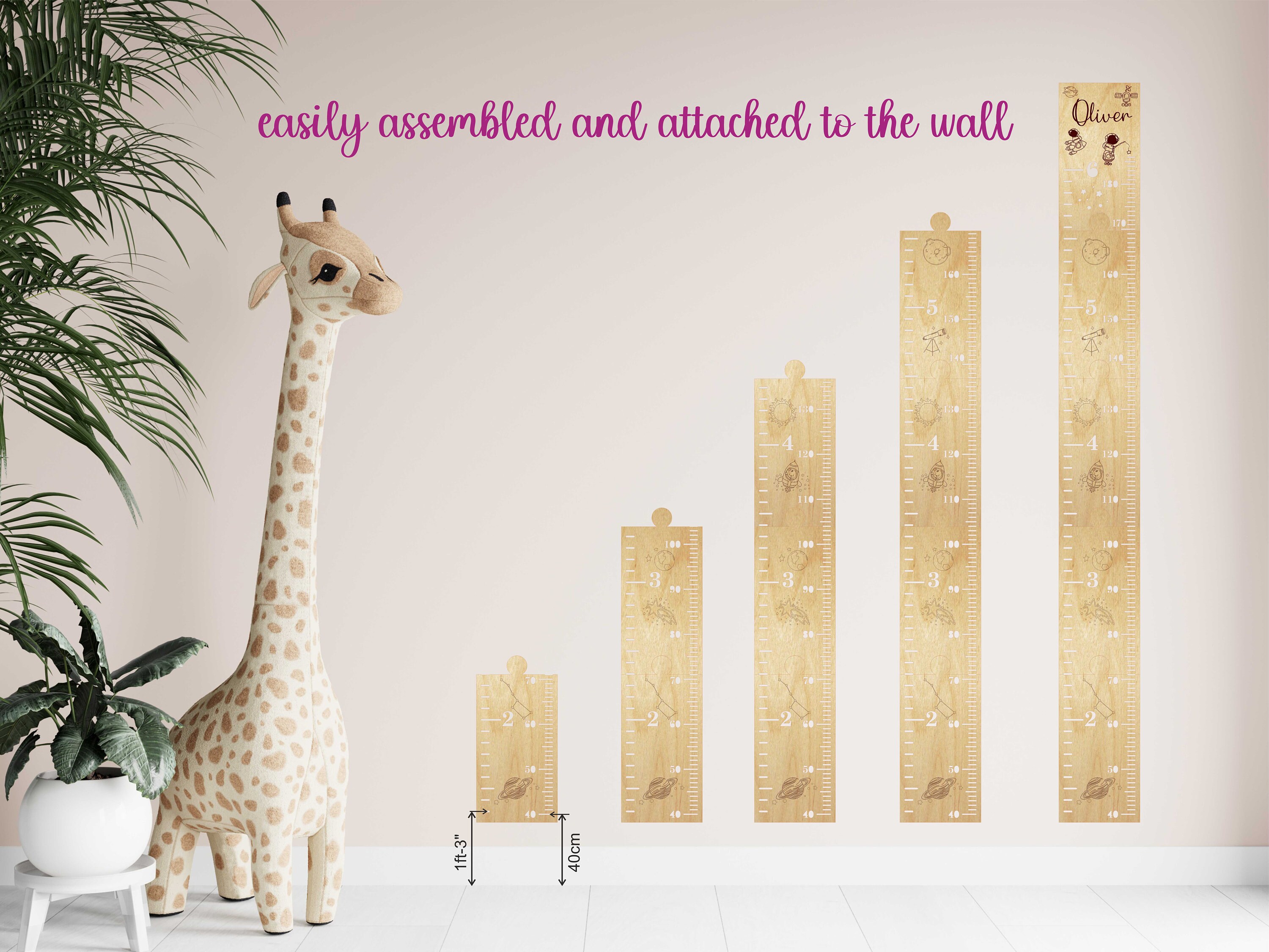Family Growth Charts for Kids, Personalized Nursery Decor, Wall Growth ...