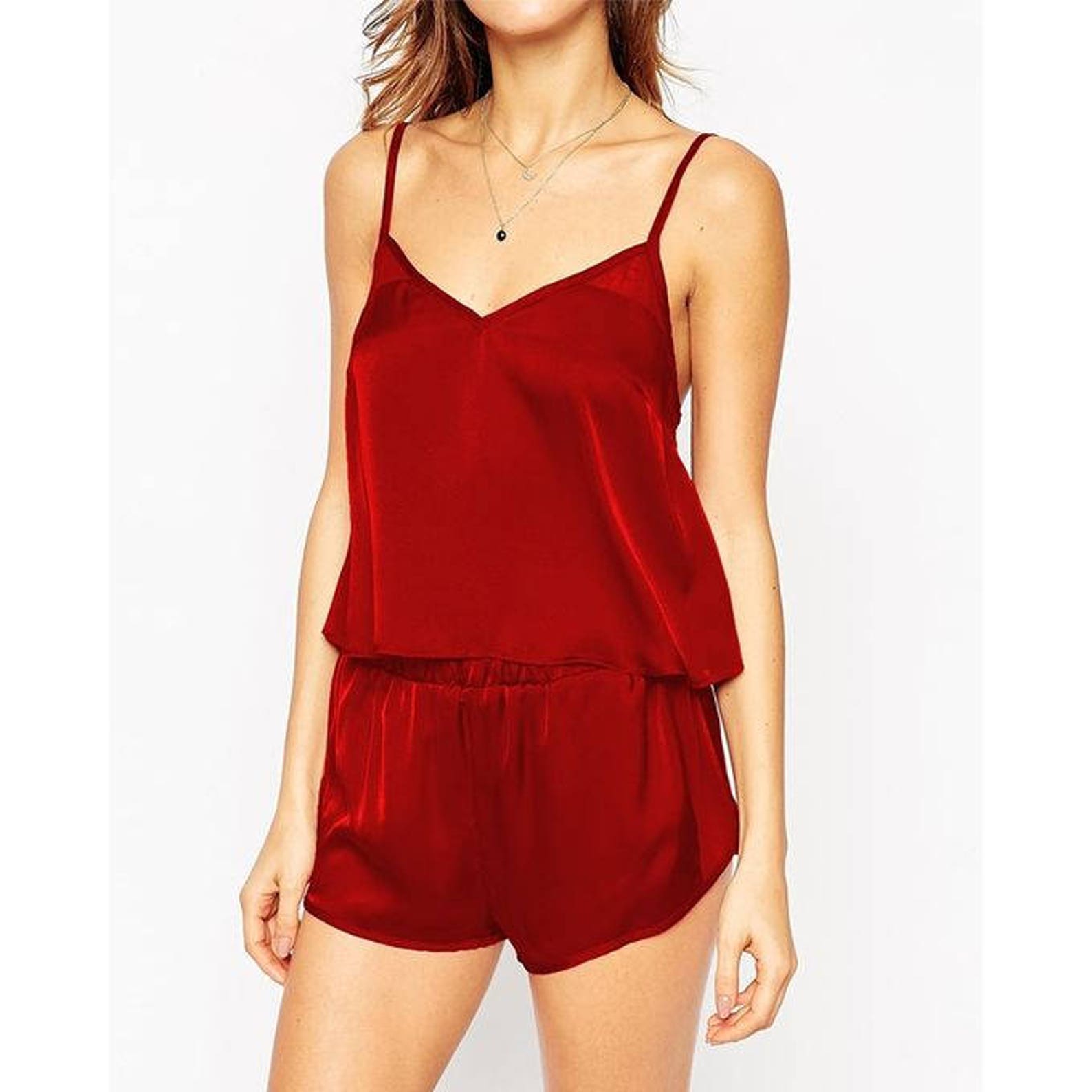 Silky Satin Luxurious Camisole & Short Set With Personalized - Etsy