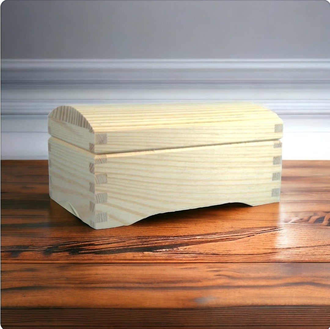 Unfinished Wooden Box With a Lid Unpainted Wood Box for Decoupage ...