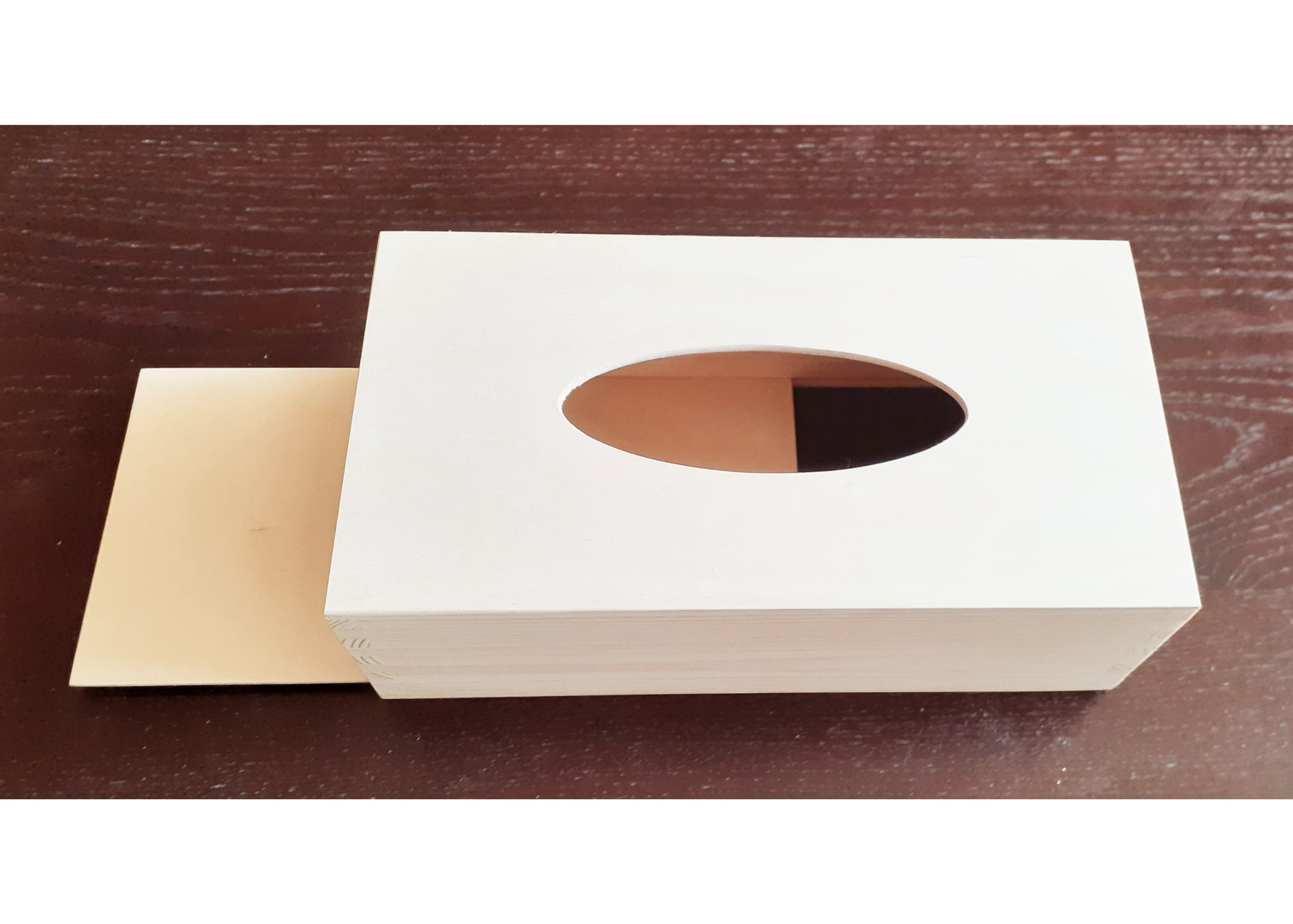 Unfinished Wooden Tissue Cover Box DIY Tissue Box Unpainted Rectangular ...