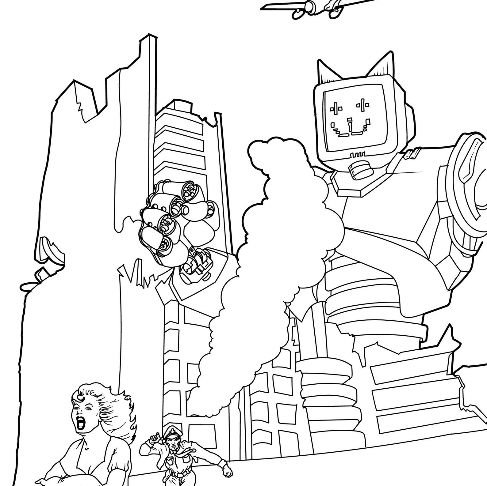 It's the Catbot Mecha Apocalypse Coloring Page download - Etsy