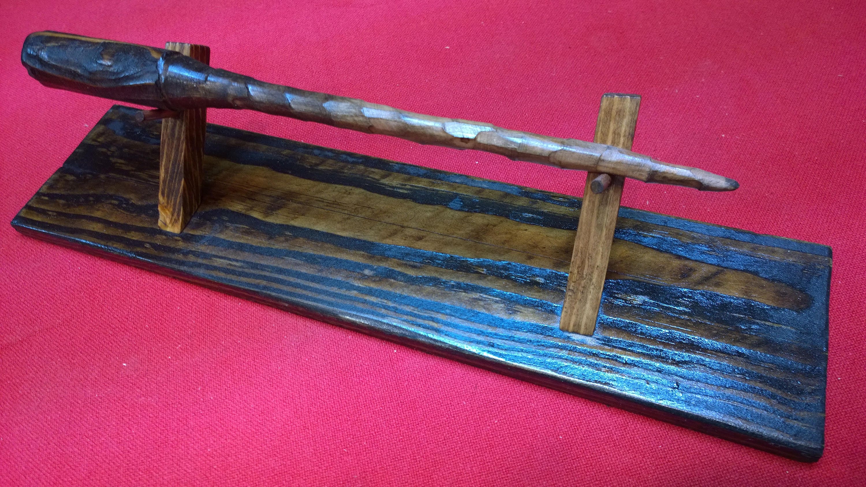 Handmade Ebony Pine Simple Wand With Stand - Etsy