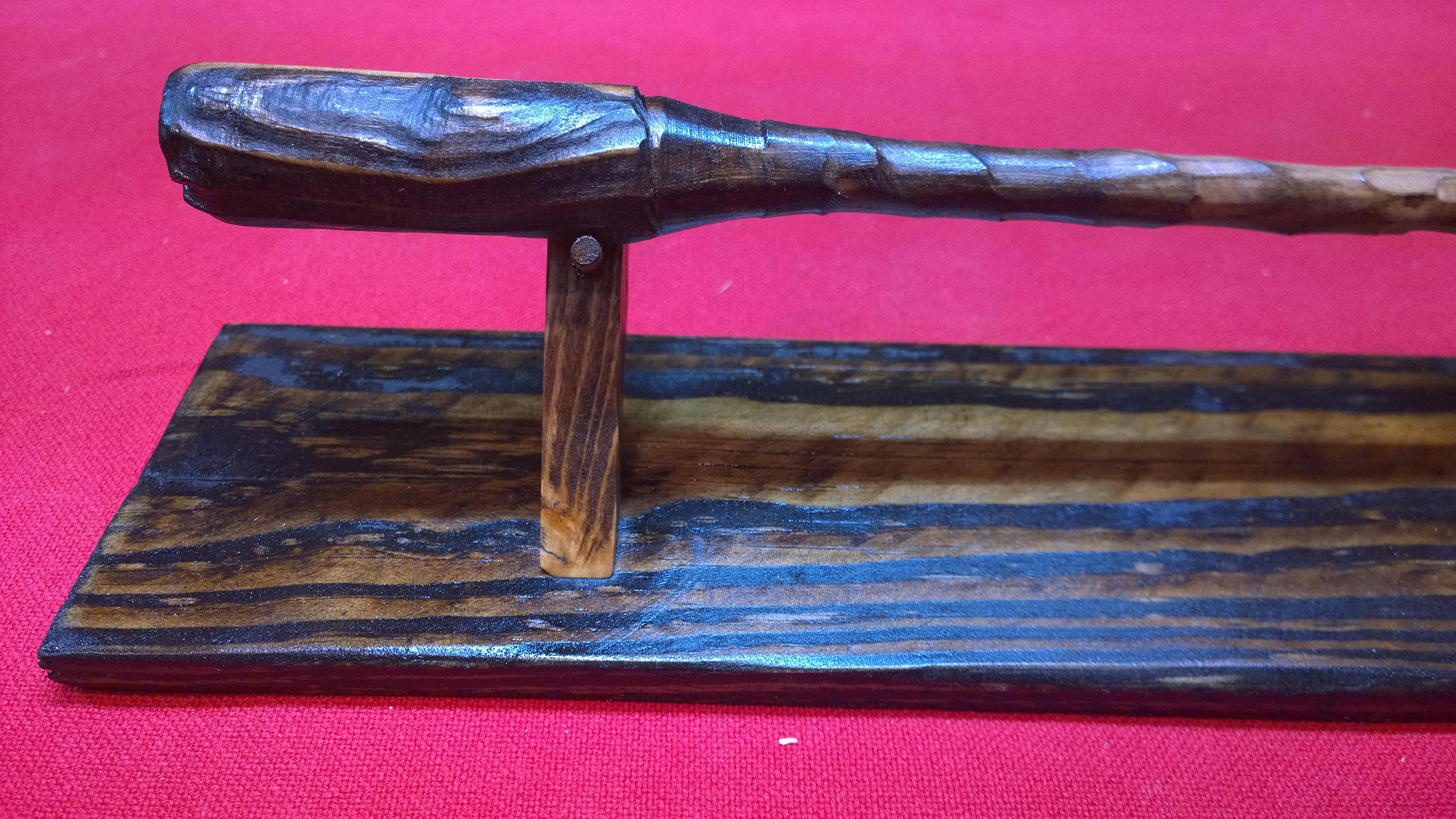 Handmade Ebony Pine Simple Wand With Stand - Etsy