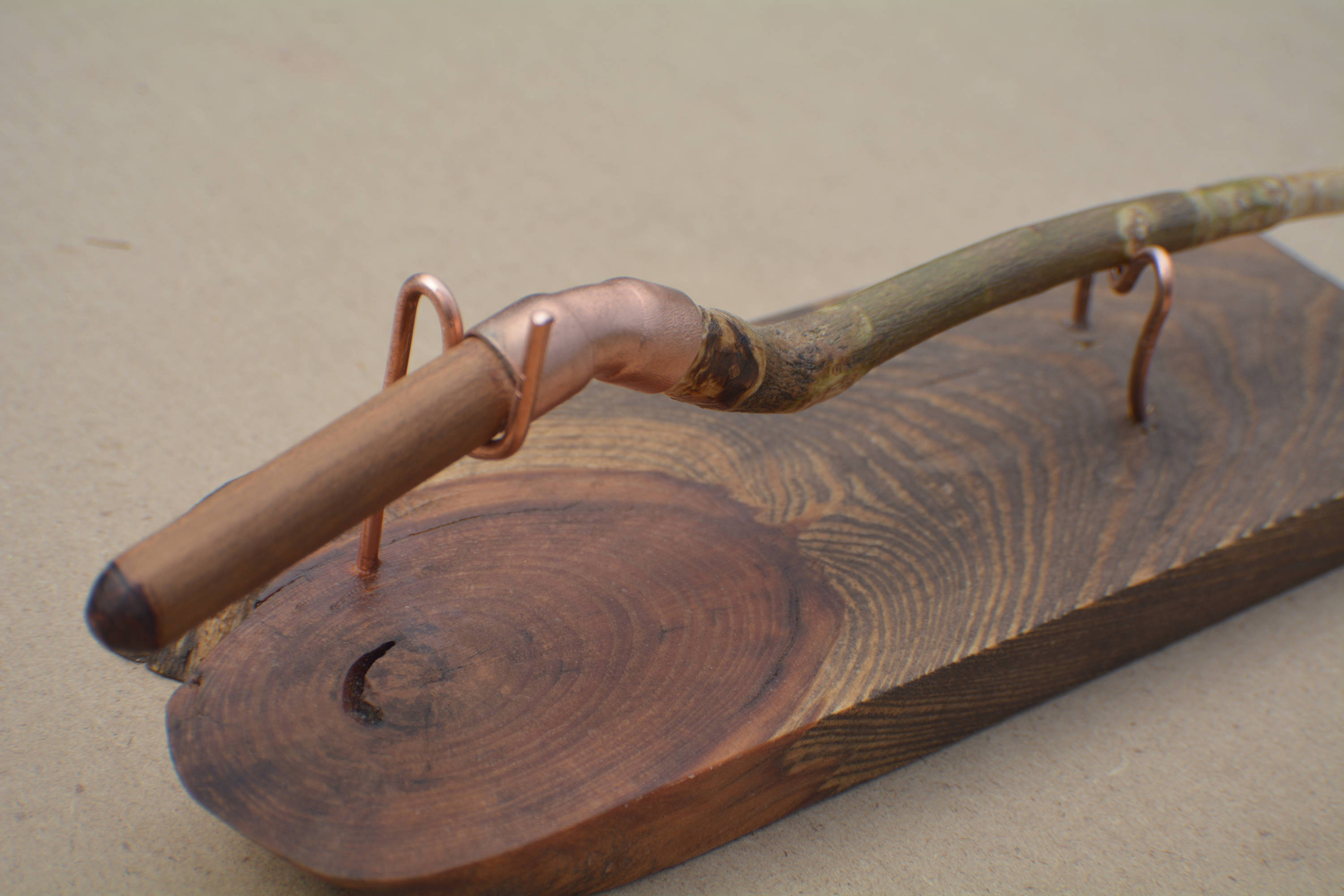 Handcrafted Bent Maple Pine and Copper Magic Wand With Knotty - Etsy