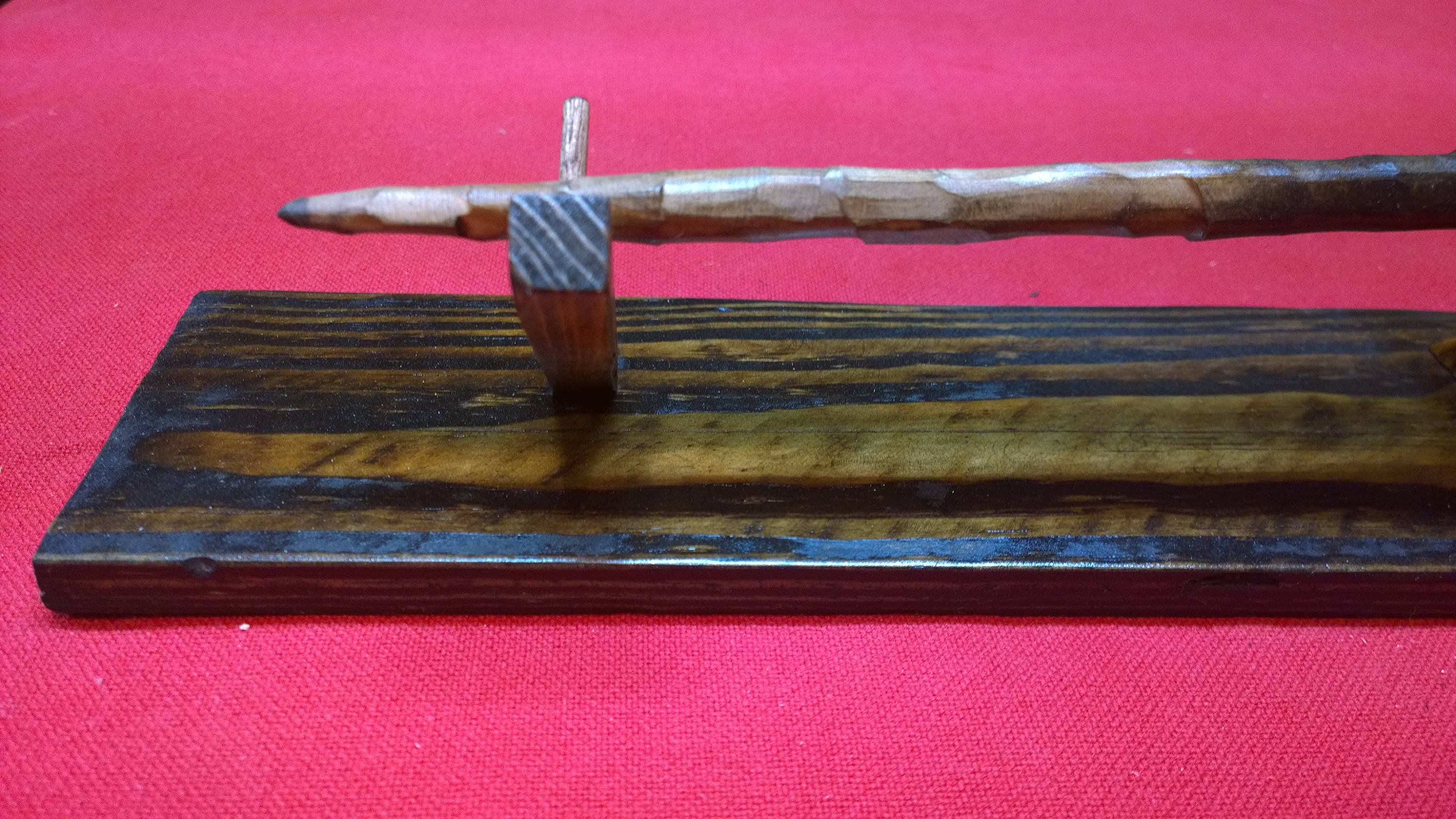 Handmade Ebony Pine Simple Wand With Stand - Etsy