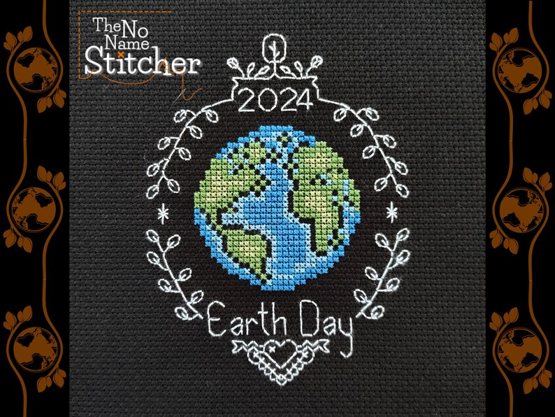 Earth Day Cross Stitch PDF Pattern, Freebie Planet Earth PDF Chart ...