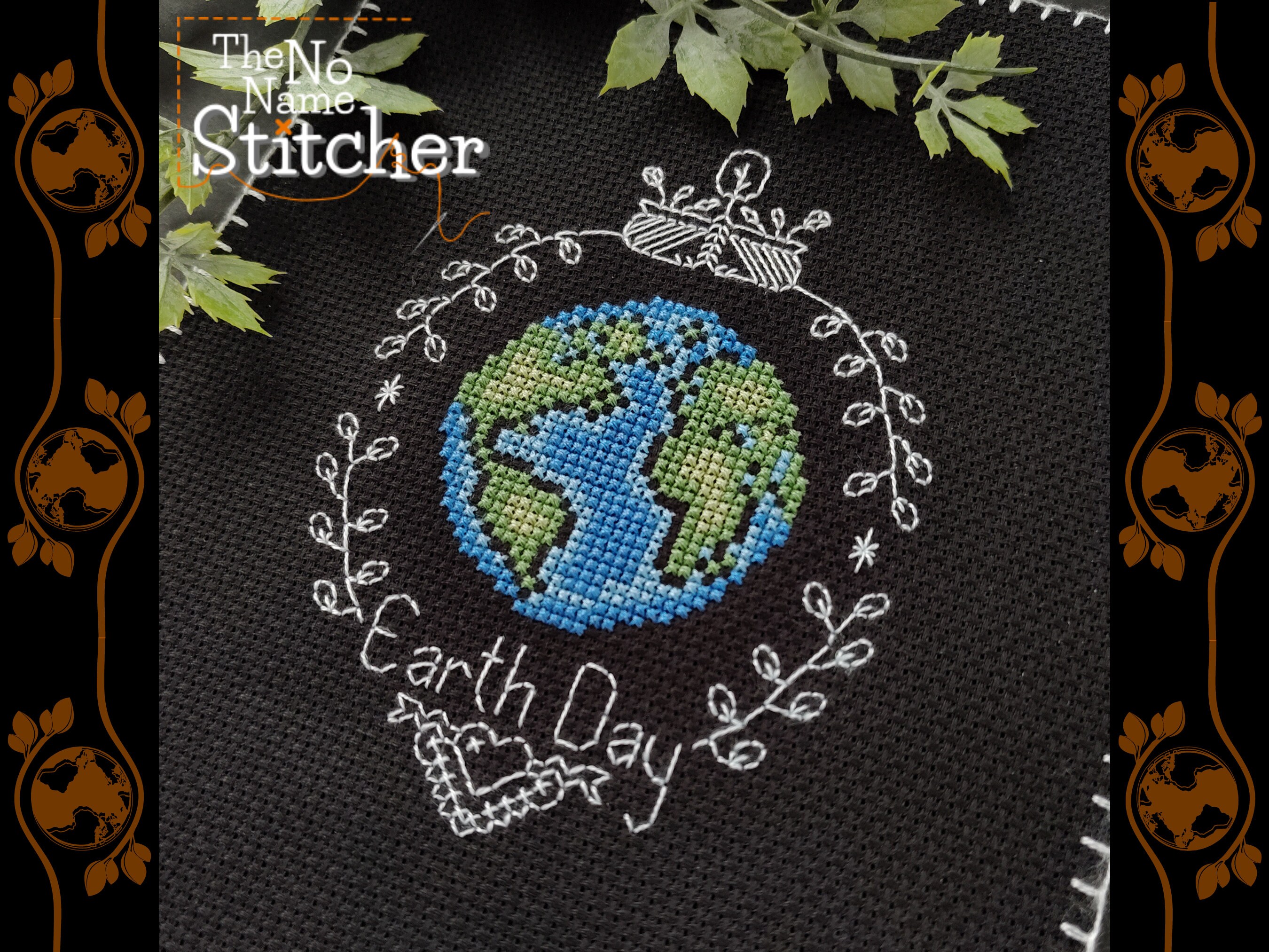 Earth Day Cross Stitch PDF Pattern, Freebie Planet Earth PDF Chart ...