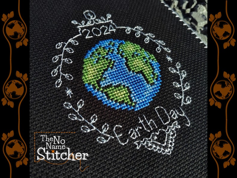 Earth Day Cross Stitch PDF Pattern, Freebie Planet Earth PDF Chart ...