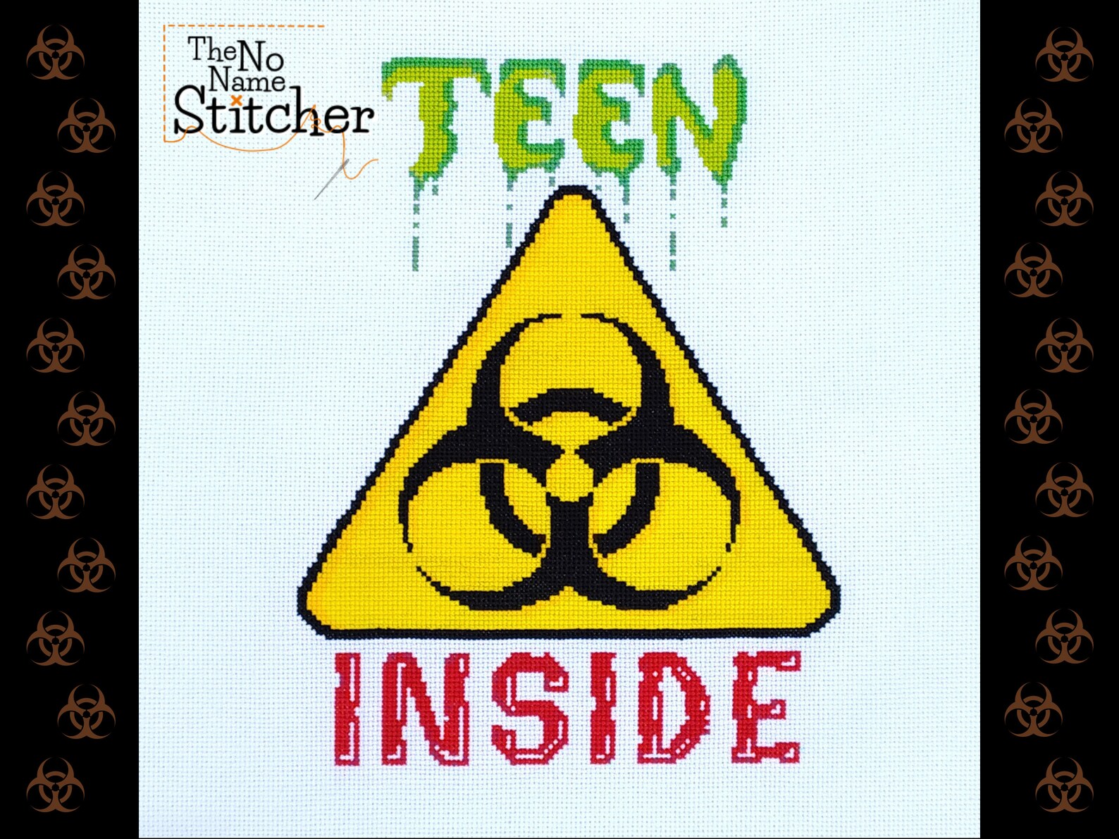 Biohazard Symbol Teen Kids Cross Stitch Pattern PDF Chart Funny Family ...