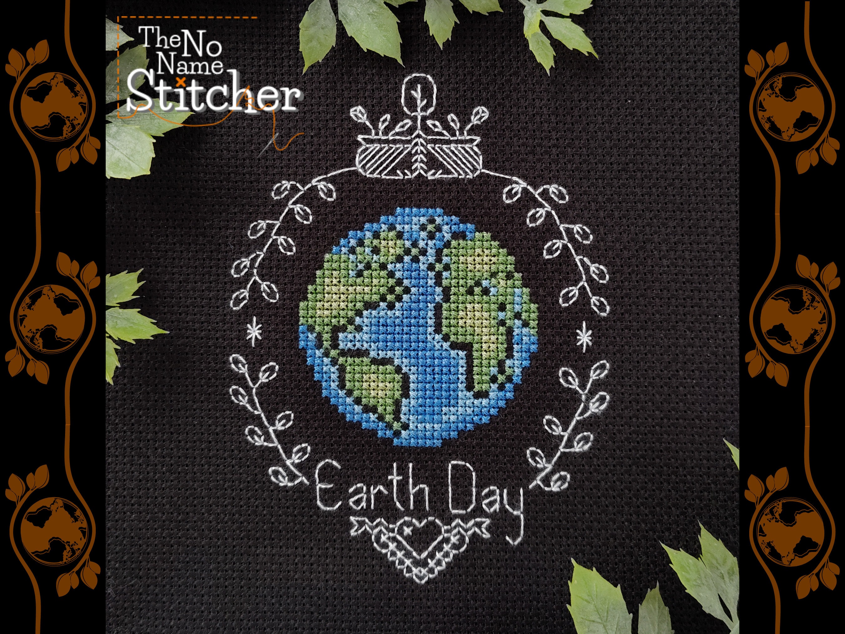 Earth Day Cross Stitch PDF Pattern, Freebie Planet Earth PDF Chart ...