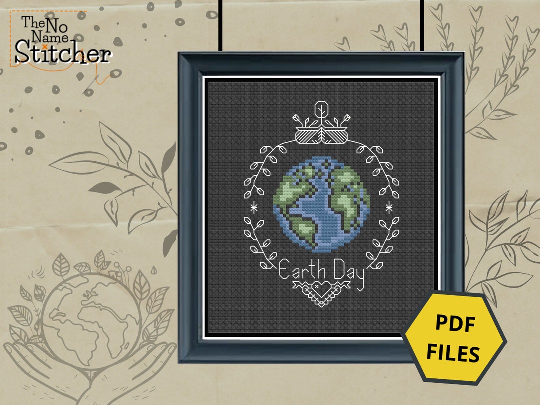 Earth Day Cross Stitch PDF Pattern, Freebie Planet Earth PDF Chart ...