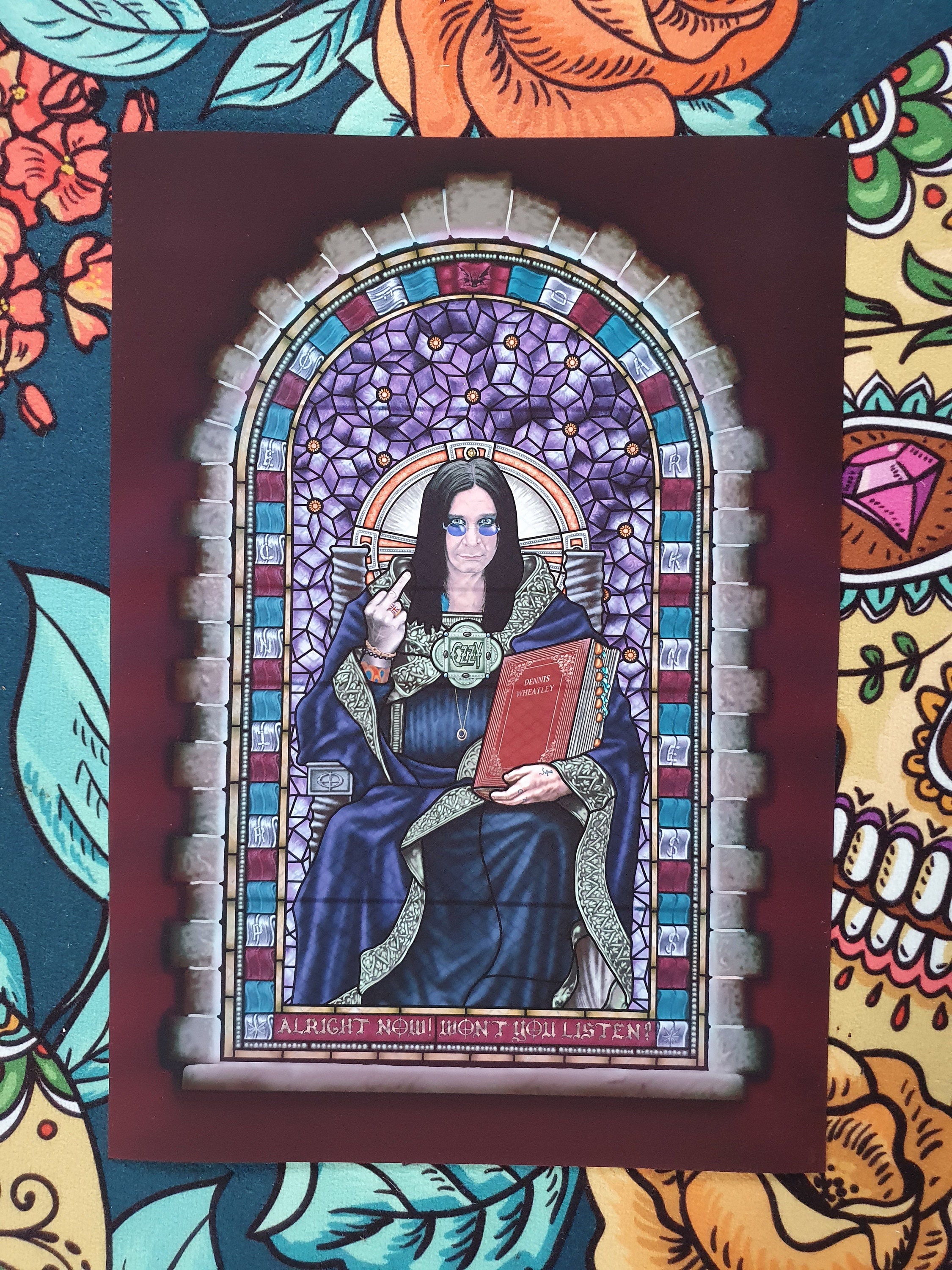 Ozzy Osbourne Stained Glass Window Print on Archival Matt - Etsy