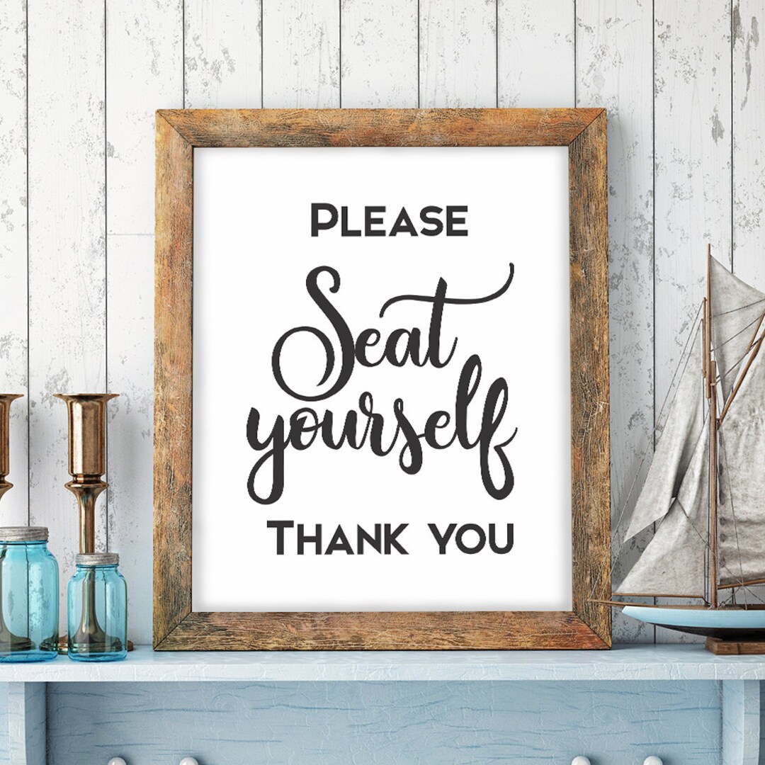 Por favor, siéntate, Siéntate, Siéntate impreso, Decoración de la pared ...