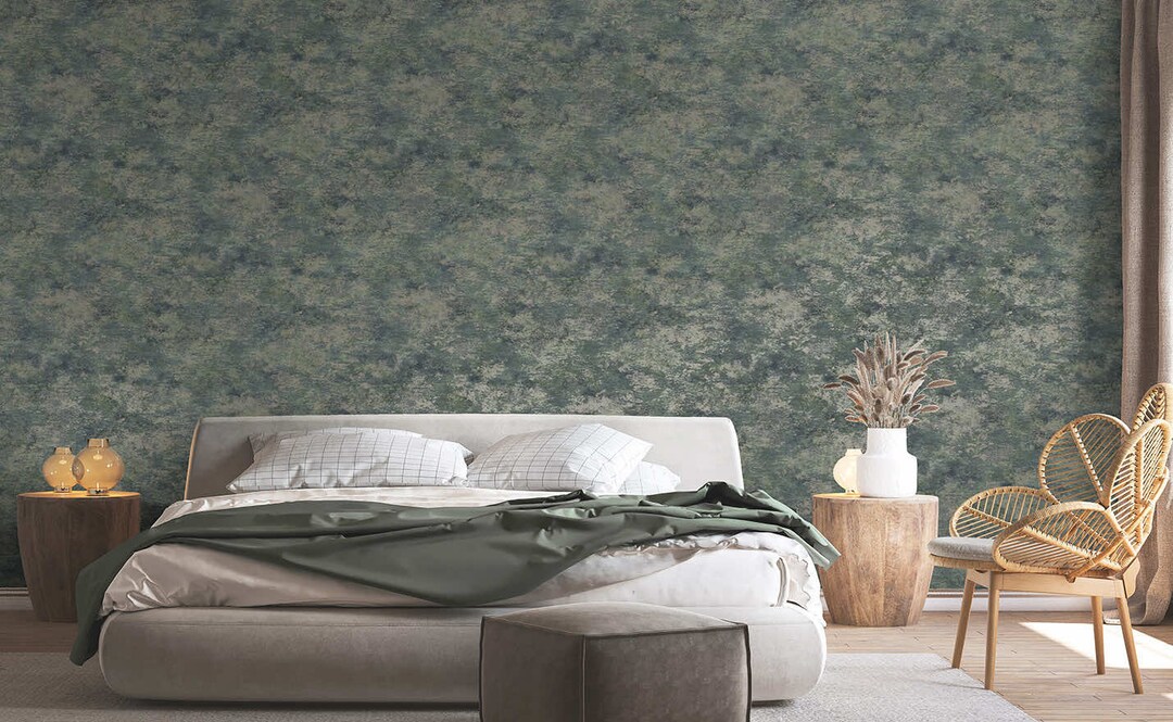 Distressed Metallic Plain Wallpaper - Etsy