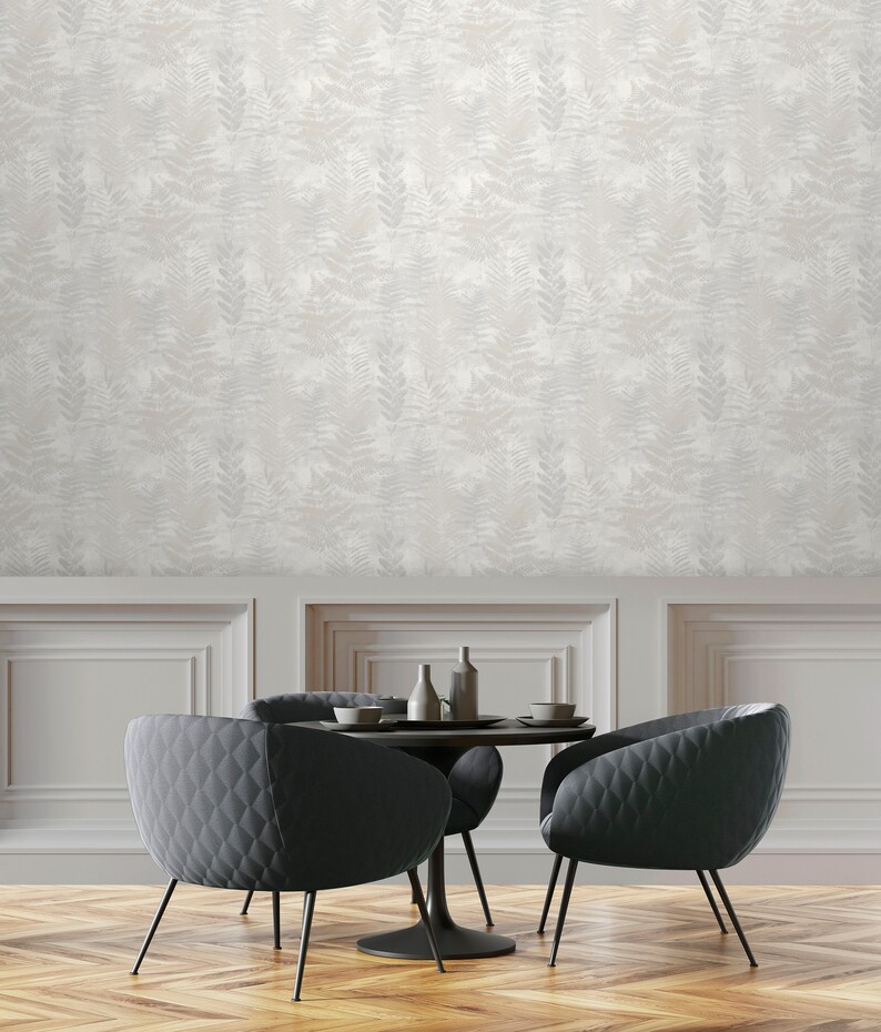 Fern Leaves Tropical Textured Wallpaper - Etsy