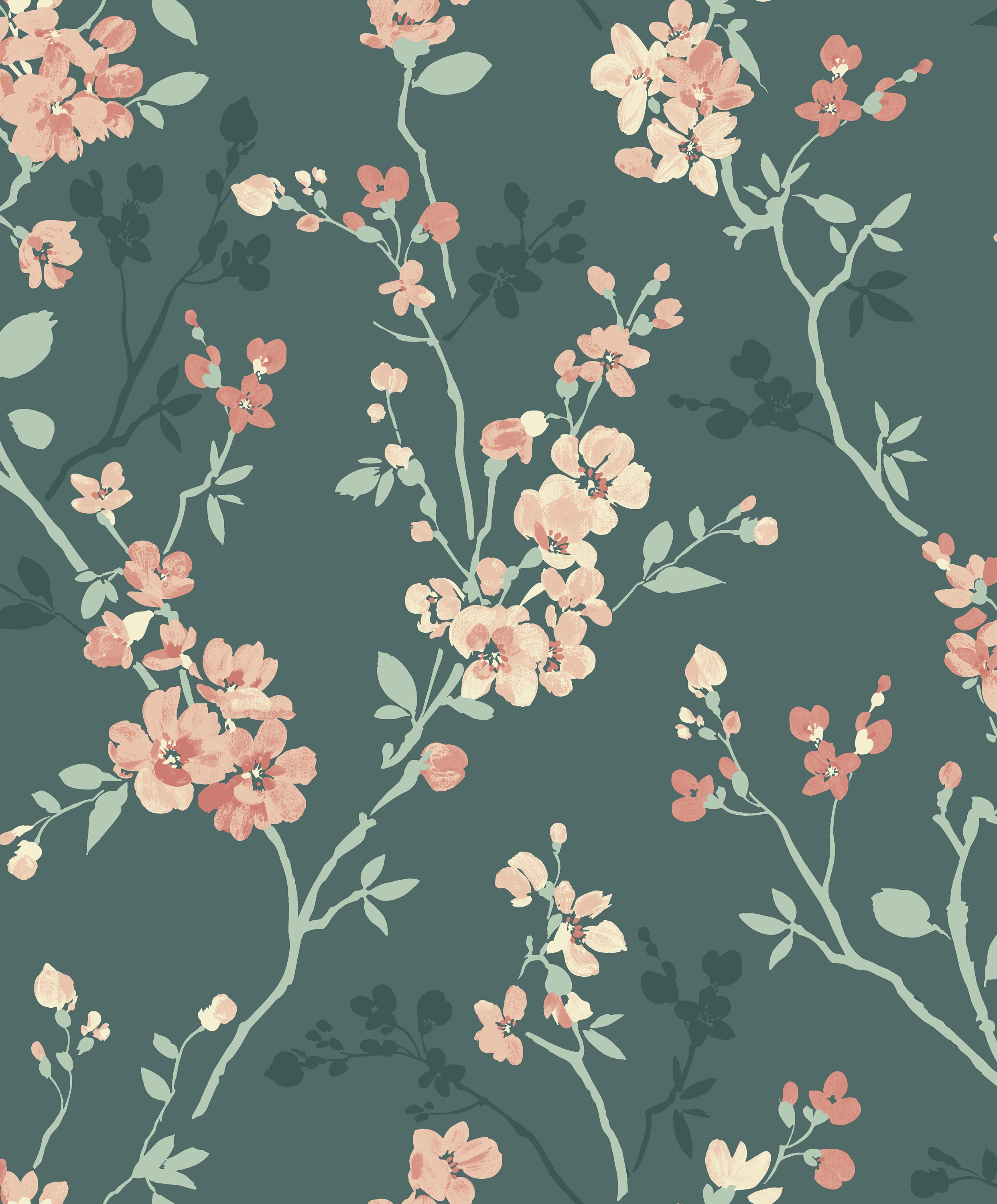 Classic Minimalist Floral Printed Non-woven Non-pasted Textured ...