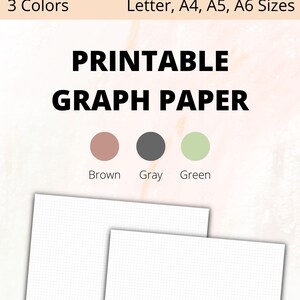 Printable Graph Paper INSTANT DOWNLOAD 3 Colors brown, Gray, Green A4 ...