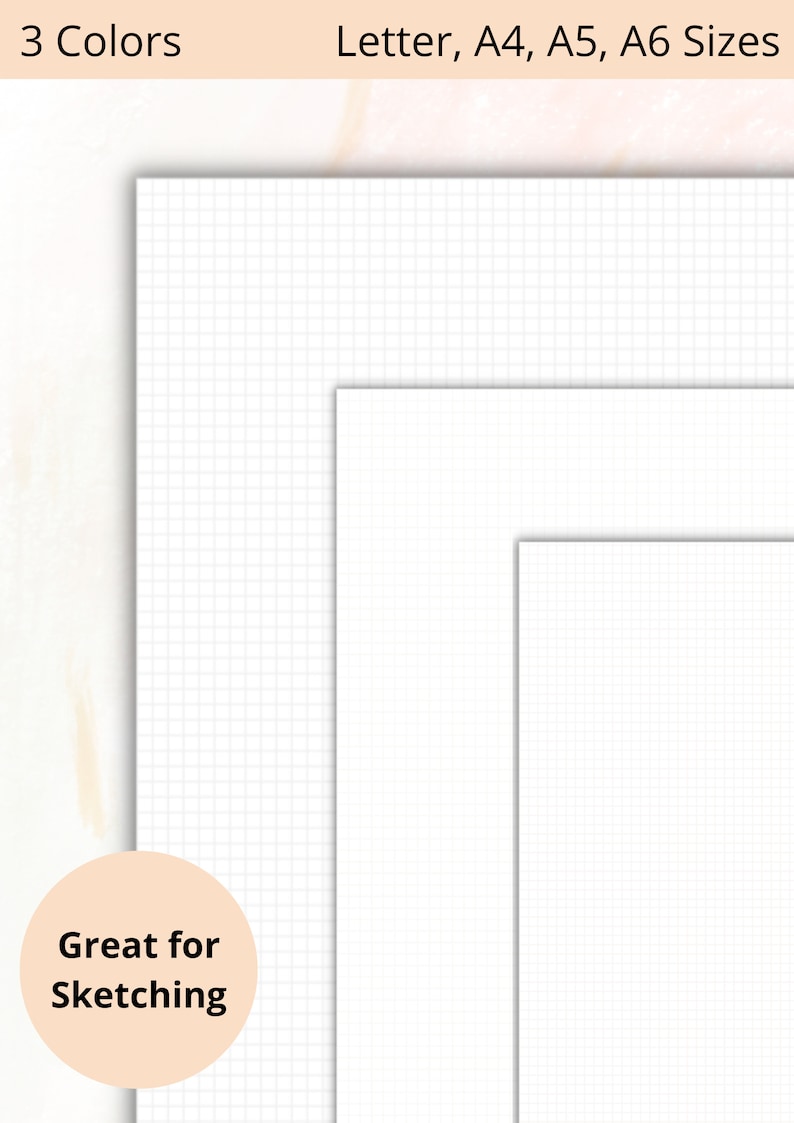 Printable Graph Paper | INSTANT DOWNLOAD | 3 Colors (brown, Gray, Green ...