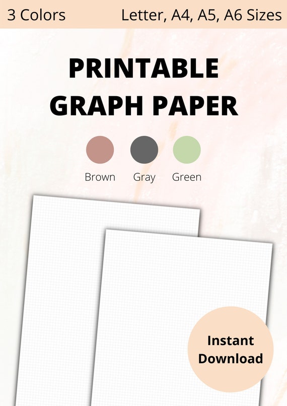 Printable Graph Paper INSTANT DOWNLOAD 3 Colors brown - Etsy