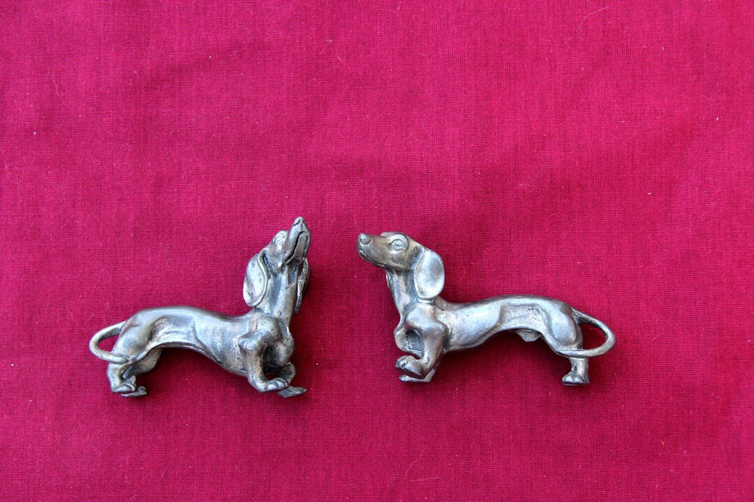 Pair of PEWTER DACHSHUND Dogs, Male and Female. Cute Figurines From ...