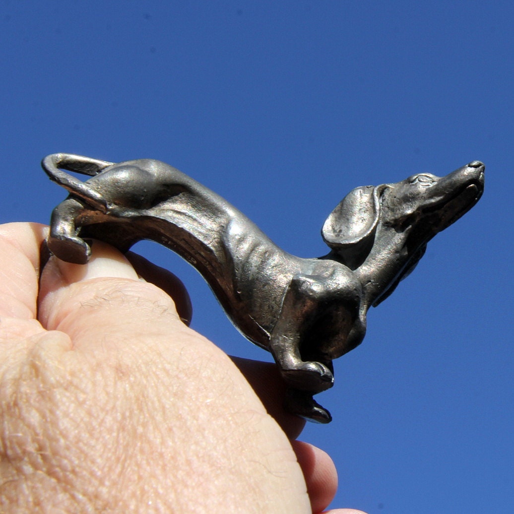 Pewter Dachshund Figurines, Vintage Italian Dog Sculpture Pair - Etsy