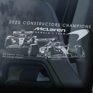 Mclaren F1 Team - 2025 Constructors Champions Car Sticker, Lando Norris Oscar Piastri Formula 1 ...