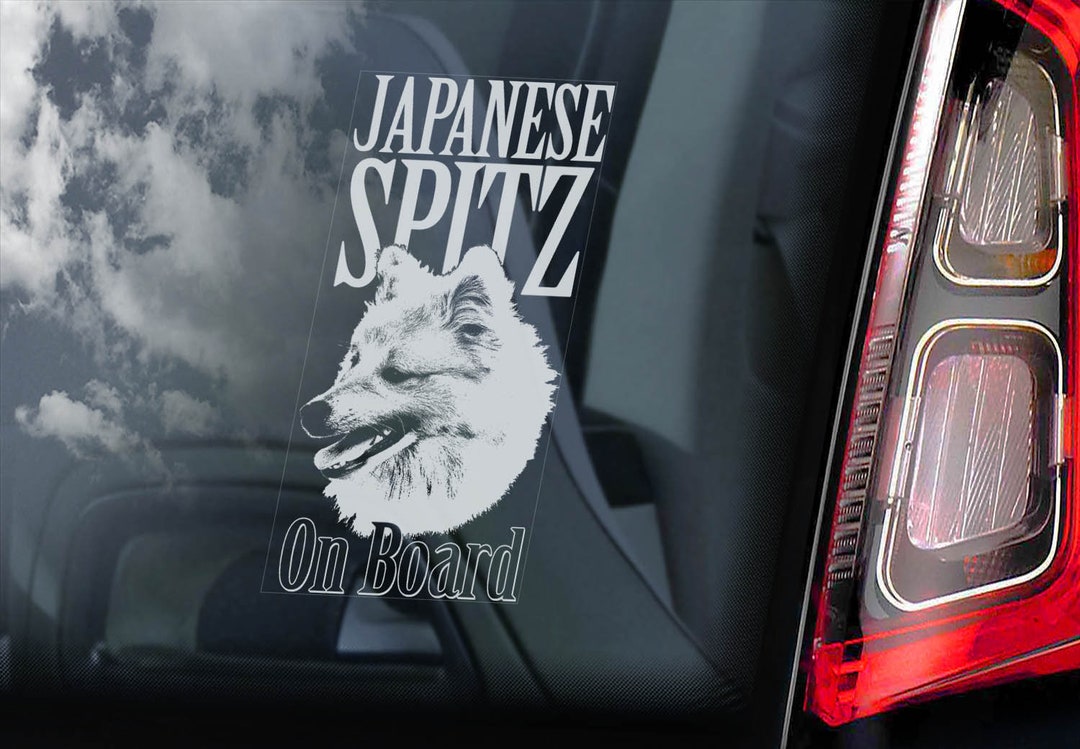 Japanese Spitz on Board - Car Window Sticker - Dog Sign Decal -V01 - Etsy
