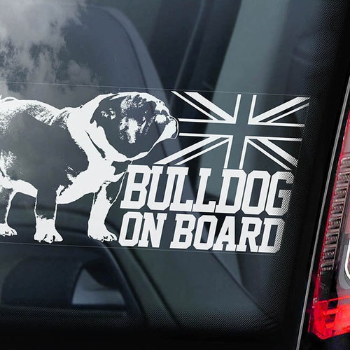 Bulldog on Board Car Window Sticker British English Bully - Etsy UK
