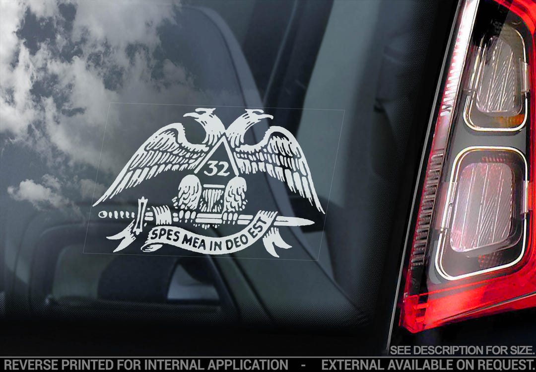 FREEMASONS Car Sticker - Scottish Rite Symbol Window Decal Logo Masonic ...