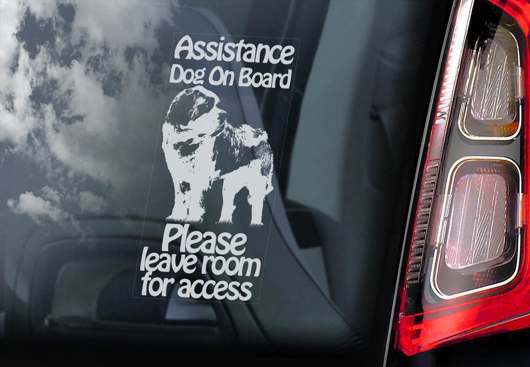 Assistance Dog on Board - Car Window Sticker - St Bernard Saint Dog ...