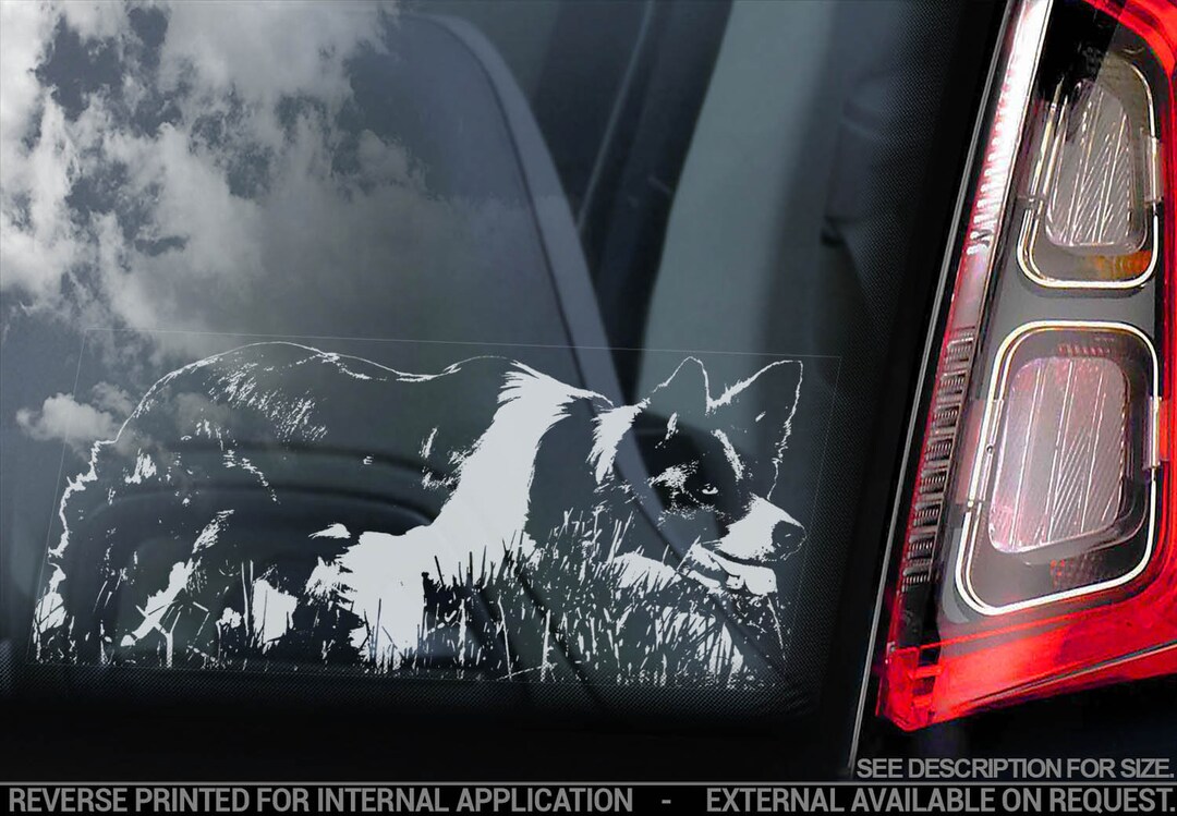 Border Collie - Car Window Sticker - Dog Sign Scottish Sheepdog Decal ...