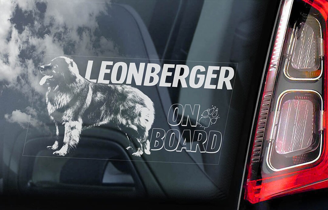 Leonberger on Board - Car Window Sticker - Dog Sign Decal Art Gift ...