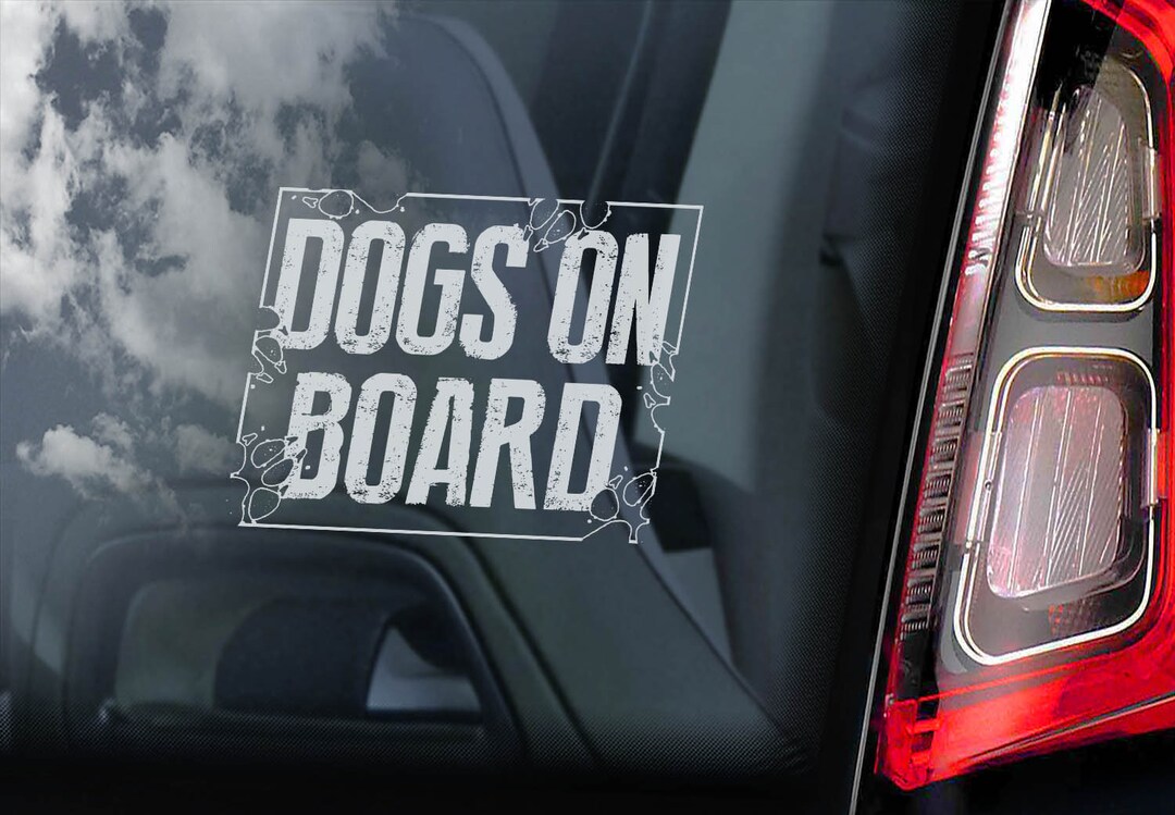 Dogs on Board - Car Window Sticker - Dog in Transit Sign Gift Owner ...