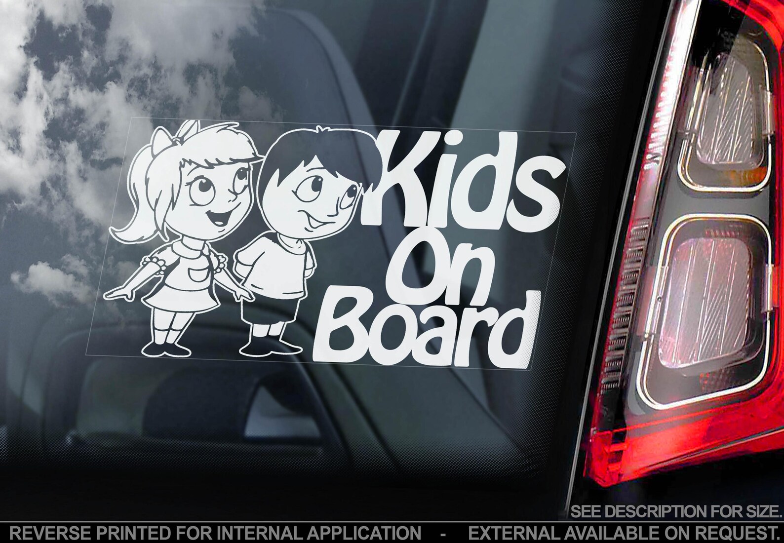 Personalised Kids on Board Sticker - CUSTOM NAME/TEXT - Car Window ...