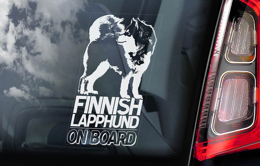 Finnish Lapphund on Board - Car Window Sticker - Lapinkoira Dog Sign ...