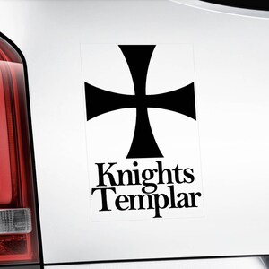 KNIGHTS TEMPLAR Car Sticker - Cross Symbol Window Decal Logo Masonic ...