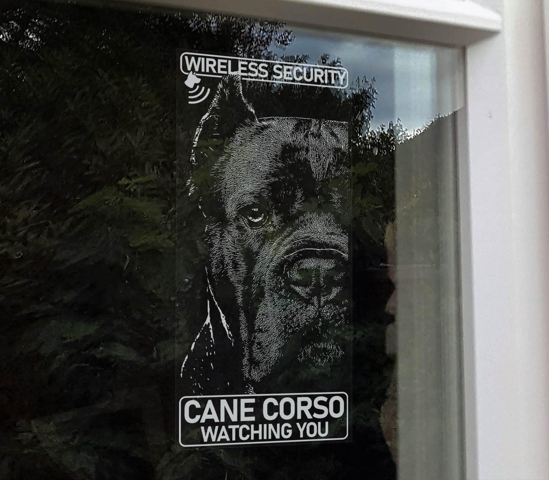 CANE CORSO Wireless Security, Window Sticker - Beware of the Dog ...