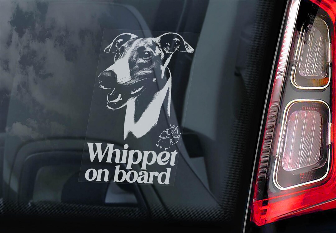 Whippet Car Window Sticker - Pet Rescue Racing Dog Owner Mom Art Decal ...