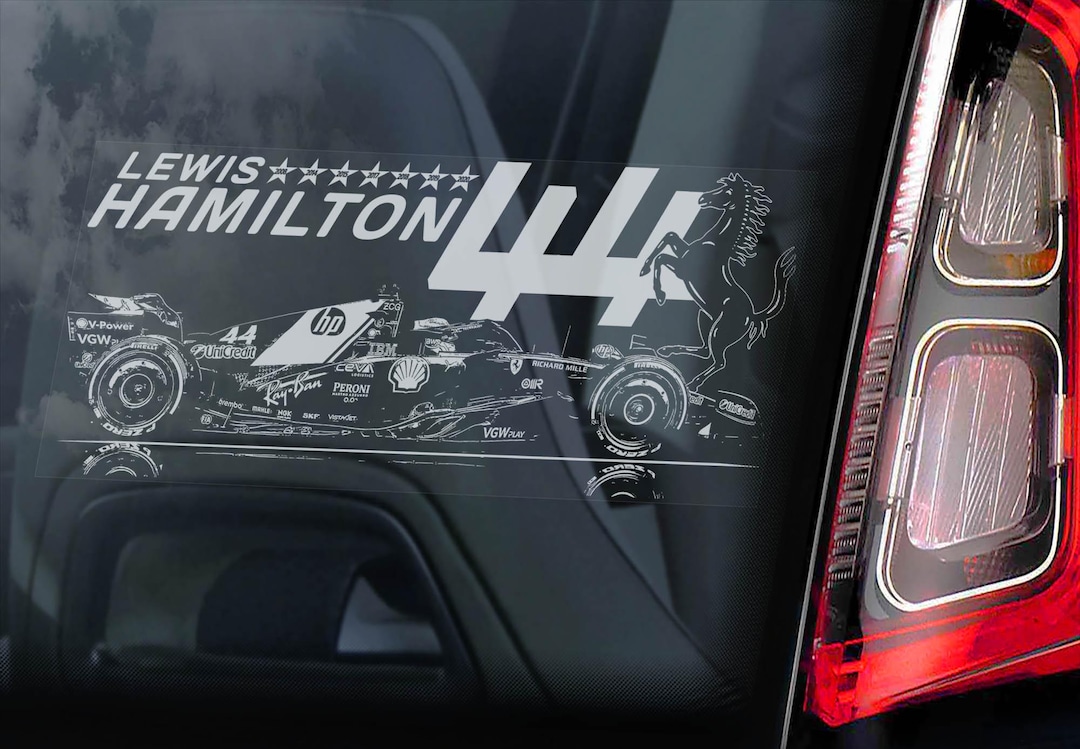 LEWIS HAMILTON 44 Sticker, Scuderia Ferrari F1 SF-25 Car Window Decal ...