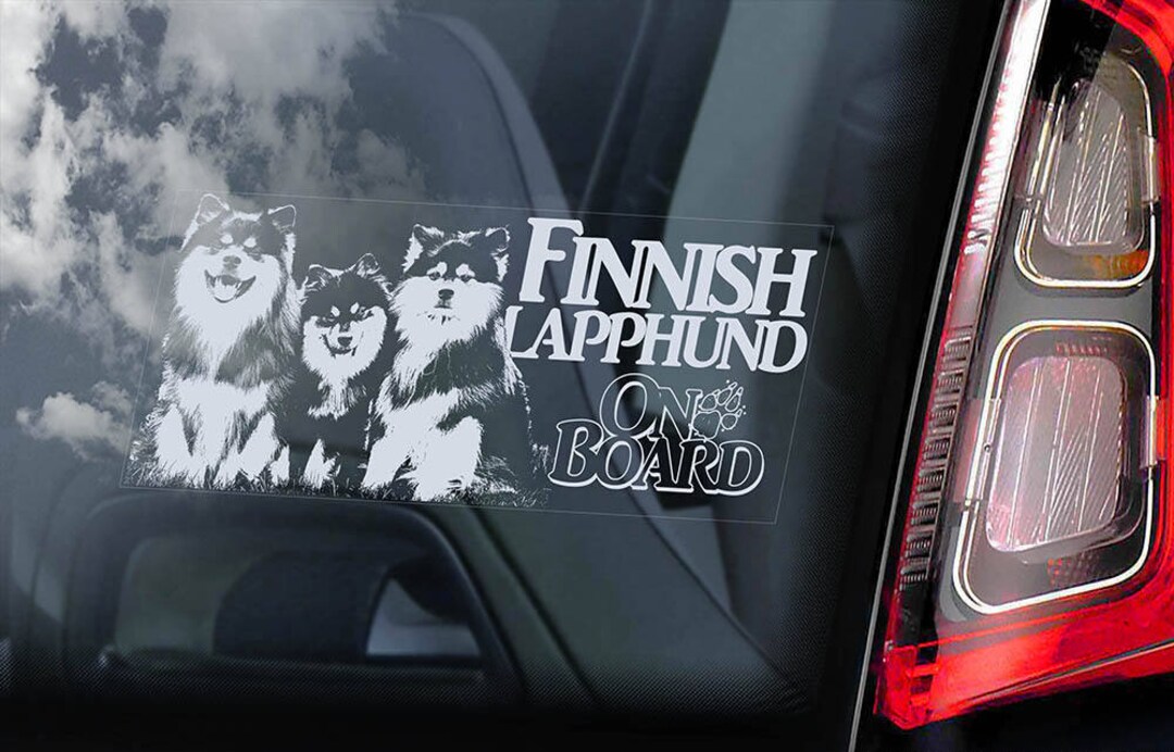 Finnish Lapphund on Board - Car Window Sticker - Lapinkoira Dog Sign ...
