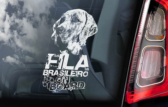 Fila Brasileiro on Board Car Window Sticker Brazilian | Etsy