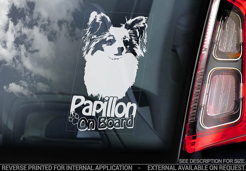 Papillon on Board Car Window Sticker Phalène Continental - Etsy
